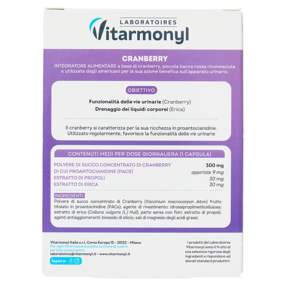 Laboratoires Vitarmonyl Cranberry Formula Complex 30 Capsule | Bennet ...