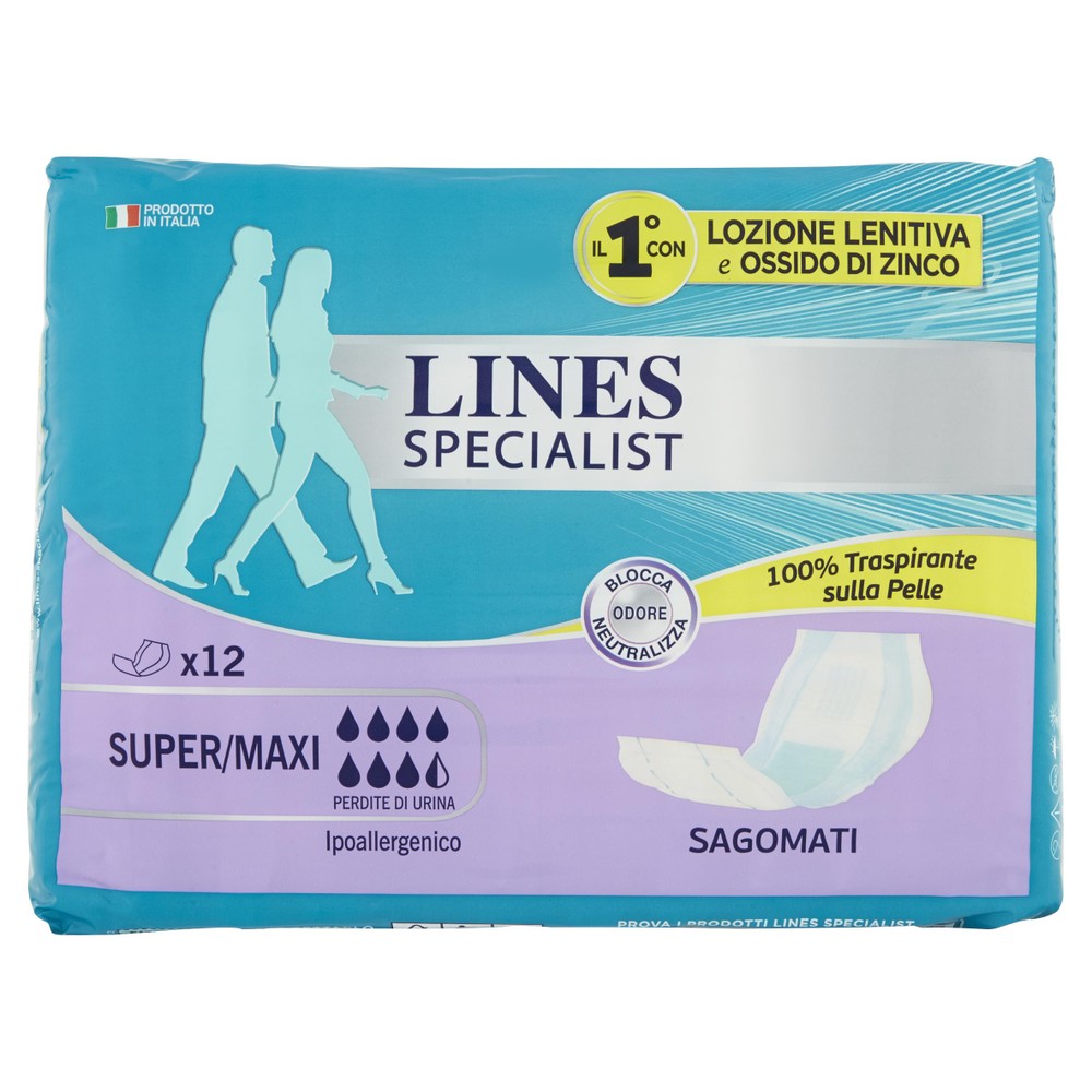 Assorbenti Sagomato Per Incontinenza Super Maxi Lines Specialist ...