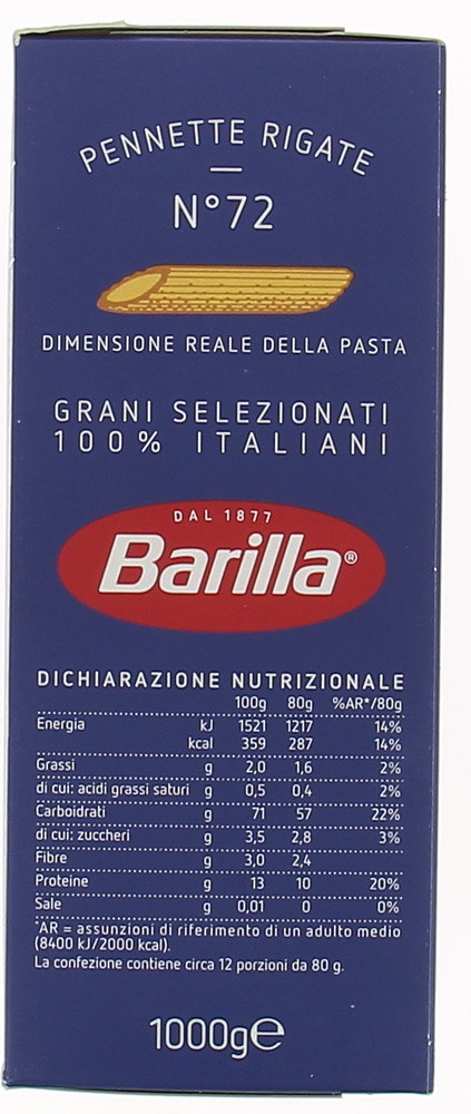 Pasta Pennette Rigate Barilla | Bennet Online
