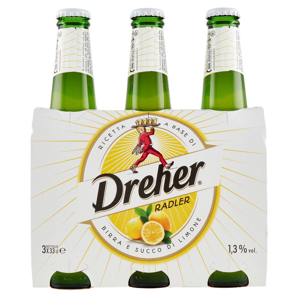Birra Dreher Radler Limone 3x33cl | Bennet Online
